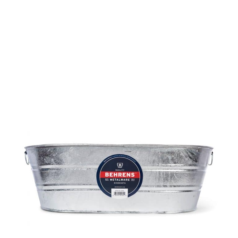 12 Gallon Square Hot Dipped Steel Tub | Behrens Mfg