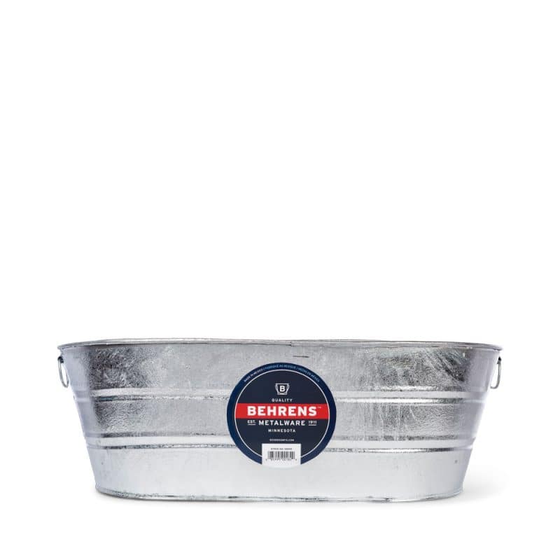12 Gallon Square Hot Dipped Steel Tub | Behrens Mfg