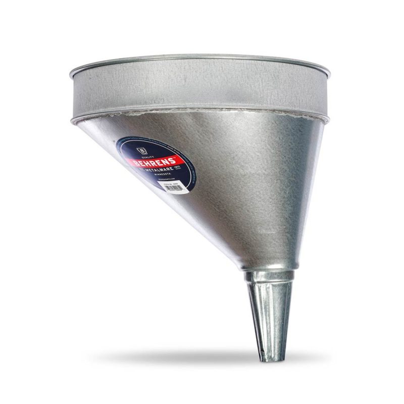 6 Quart Galvanized Steel Offset Funnel | Behrens Mfg