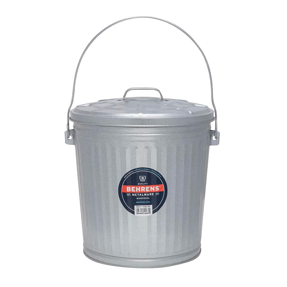 7.5 Gallon Galvanized Steel Ash Pail Behrens Mfg