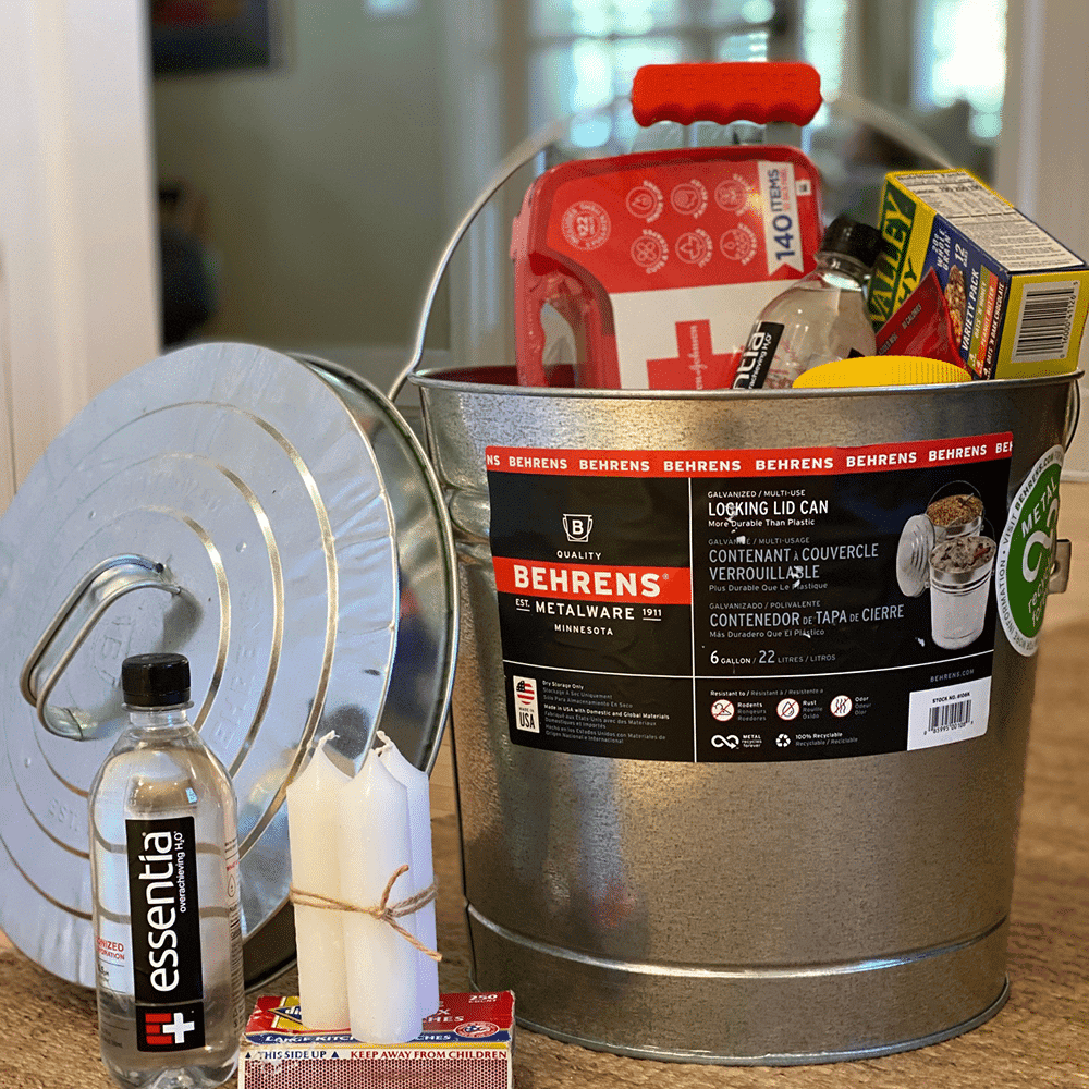 Galvanized Steel Locking Lid Can | Behrens Metal Locking Can